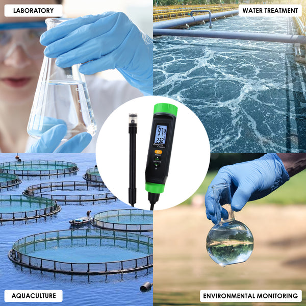 TK383PLUS Pentype Rechargeable DO Meter with 3m Long Cable Probe Disso ...