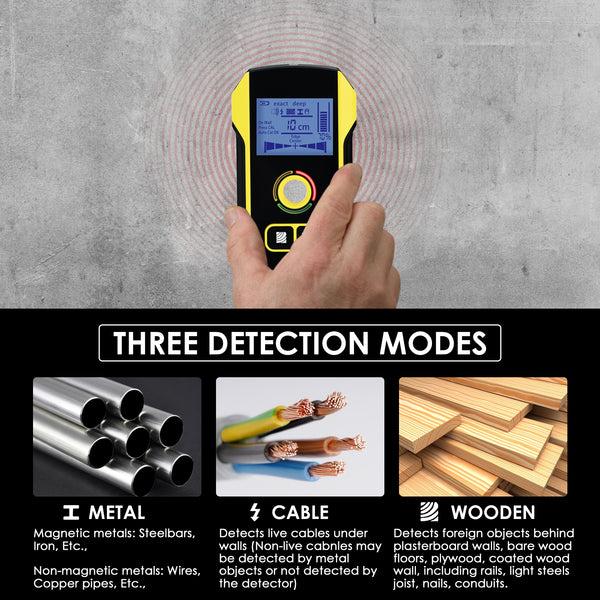 TK392PLUS Handheld Stud Finder Detector AC Live Cable Wires Metal Wood ...