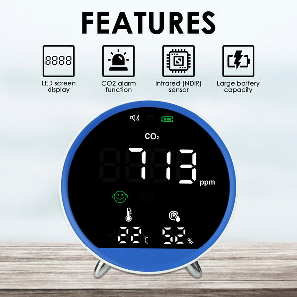 TK399PLUS Carbon Dioxide CO2 Monitor with Temperature and Humidity Mea ...