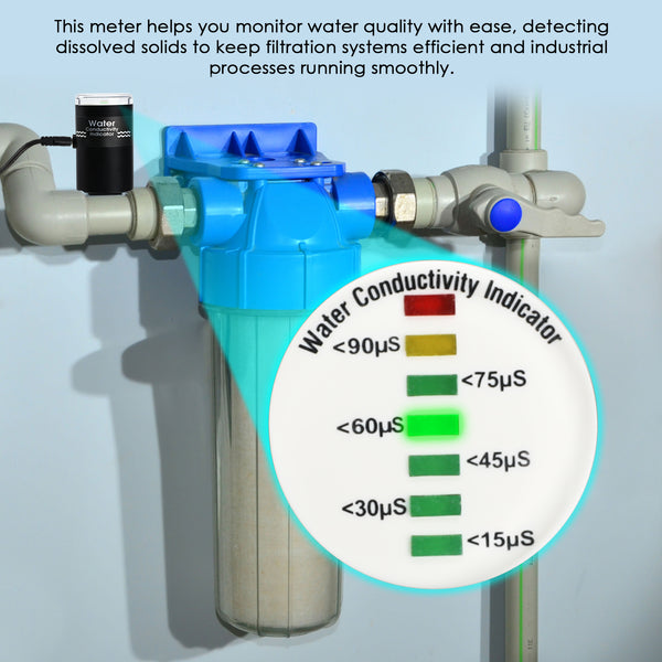 TK453PLUS Water Quality Conductivity Indicator 7 LED Conductivity Leve ...