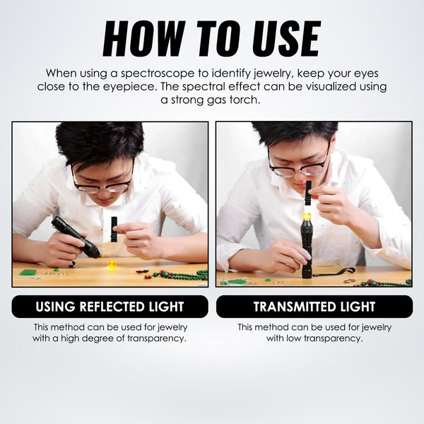 TK461PLUS Mini Gemstone Spectroscope Adjustable Focus Durable Aluminum ...