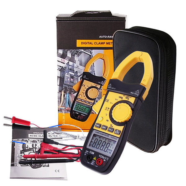 CMTK-63 Digital AC/DC Clamp Meter Multimeter Thermometer Ohm Auto Range ...